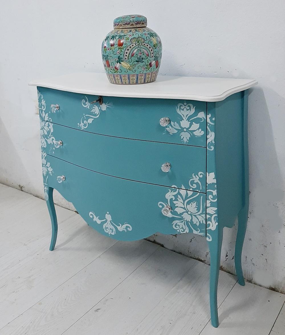Cómoda 3 cajones boho chic turquesa | Bohemian and chic