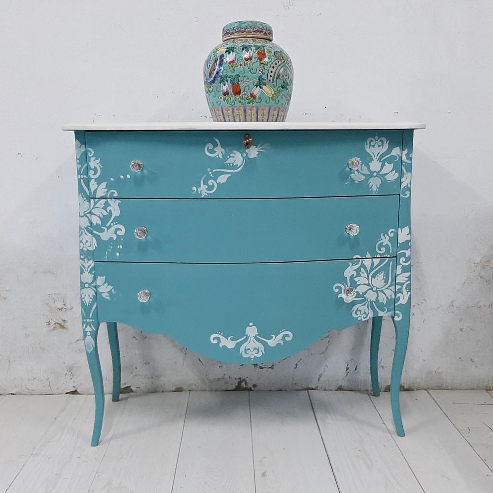 Cómoda 3 cajones boho chic turquesa | Bohemian and chic
